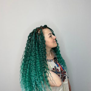 Synthetic Curly Emerald Dreads 60 DE Full Set Wavy De Dreadlocks ...