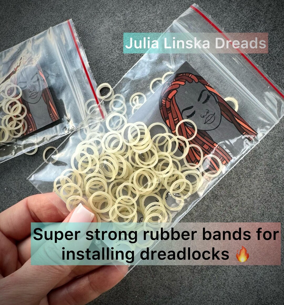 SUPER STRONG Elastic Rubber Bands for Installing Dreadlocks, Wavy ...