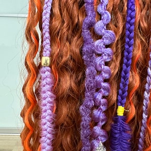 Bohemian Curls Cooper Dreads and Violet Braids Soft Red Curly Wavy ...