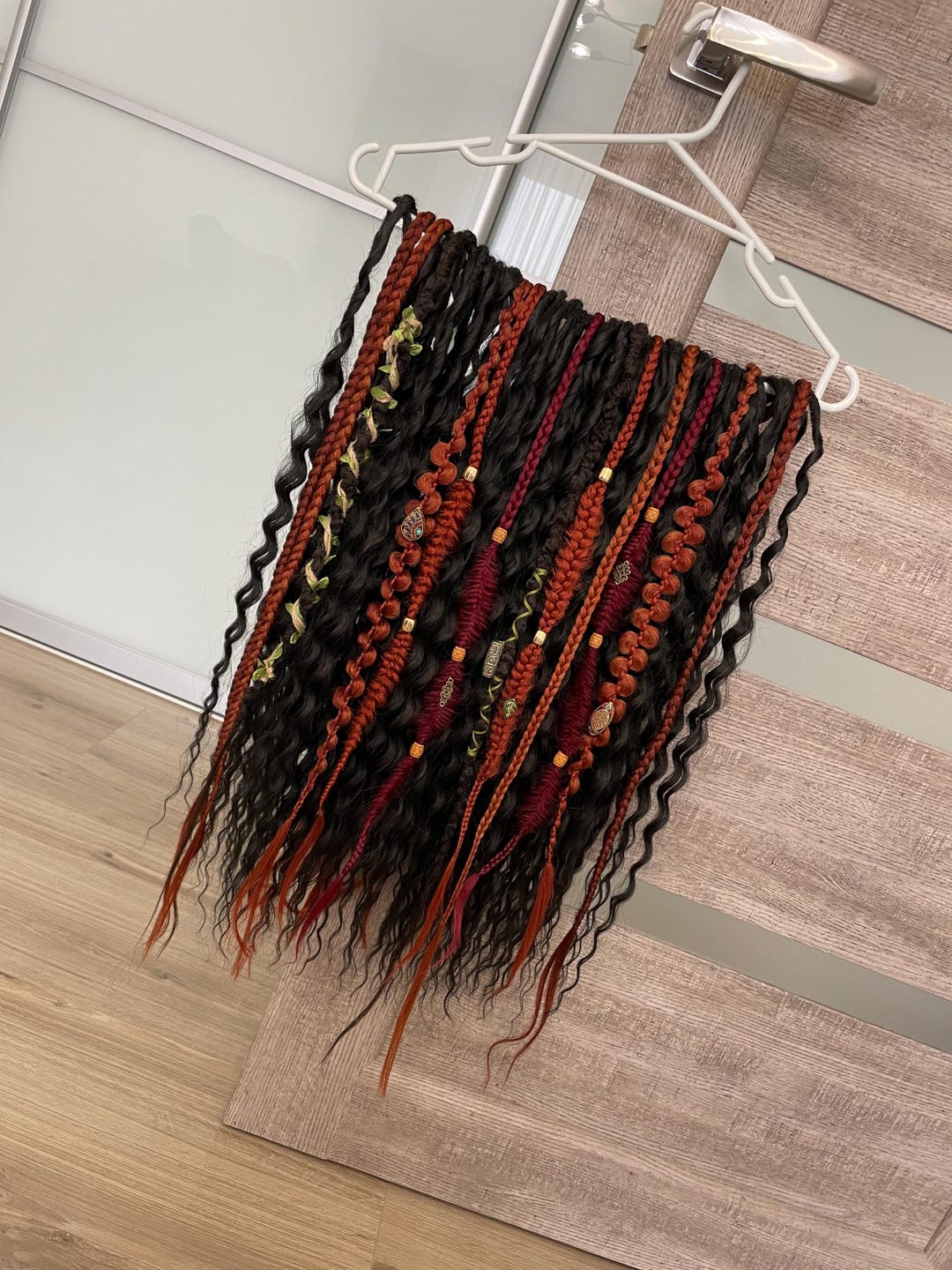 Bohemian Curly Black Cooper Dreads 60 De Full Set Set of Black Wavy ...