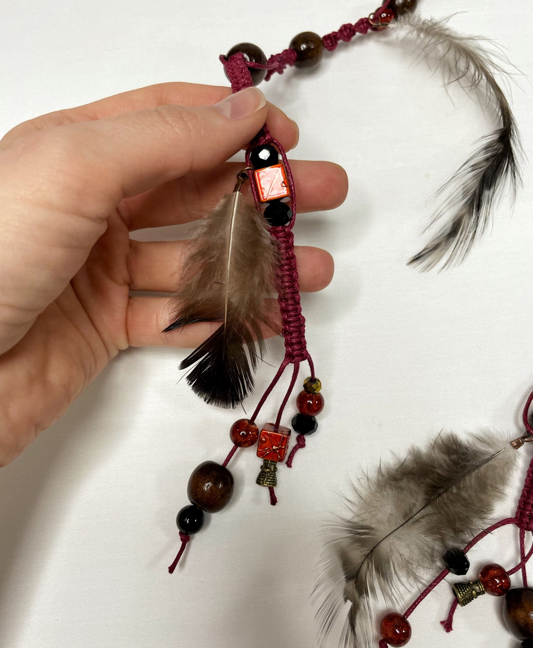 Macrame Hair Wrap With Jewelry Dreadwrap Dreadlock Extensions Macrame ...