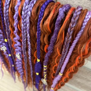 Bohemian Curls Cooper Dreads and Violet Braids Soft Red Curly Wavy ...