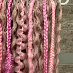 Full Set of Bohemian Crochet Dreadlocks and Pink Textures Breads Pink ...