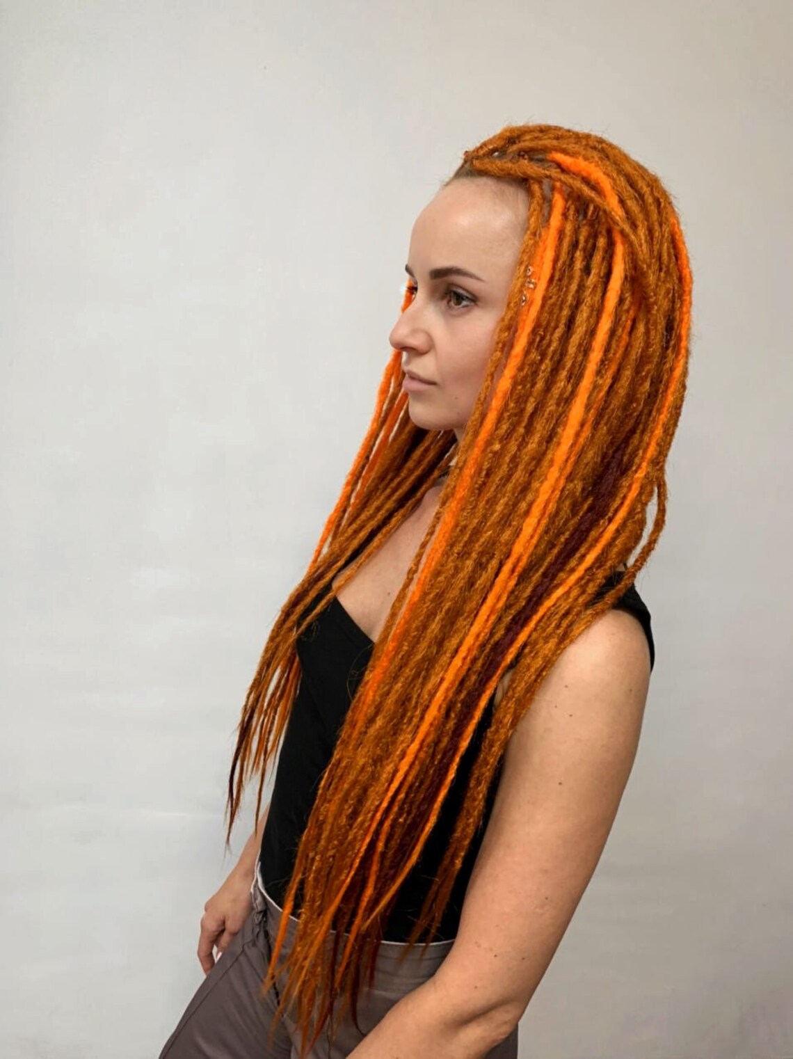 Synthetic Dreadlocks Set of Red Orange and Burgundy Crochet | Etsy