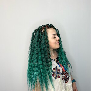 Synthetic Curly Emerald Dreads 60 DE Full Set Wavy De Dreadlocks ...