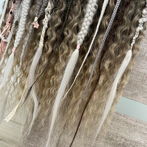 Set of Ash Brown Bohemian Dreadlocks Soft Boho Wavy Dreads and Grey ...