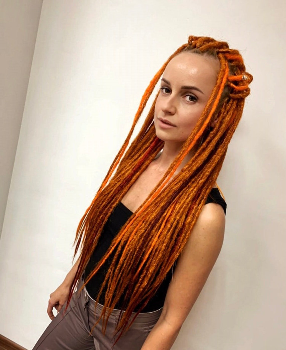 Synthetic Dreadlocks Set of Red Orange and Burgundy Crochet | Etsy