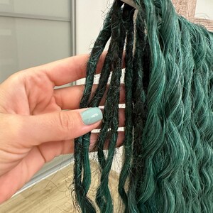 Synthetic Curly Emerald Dreads 60 DE Full Set Wavy De Dreadlocks ...