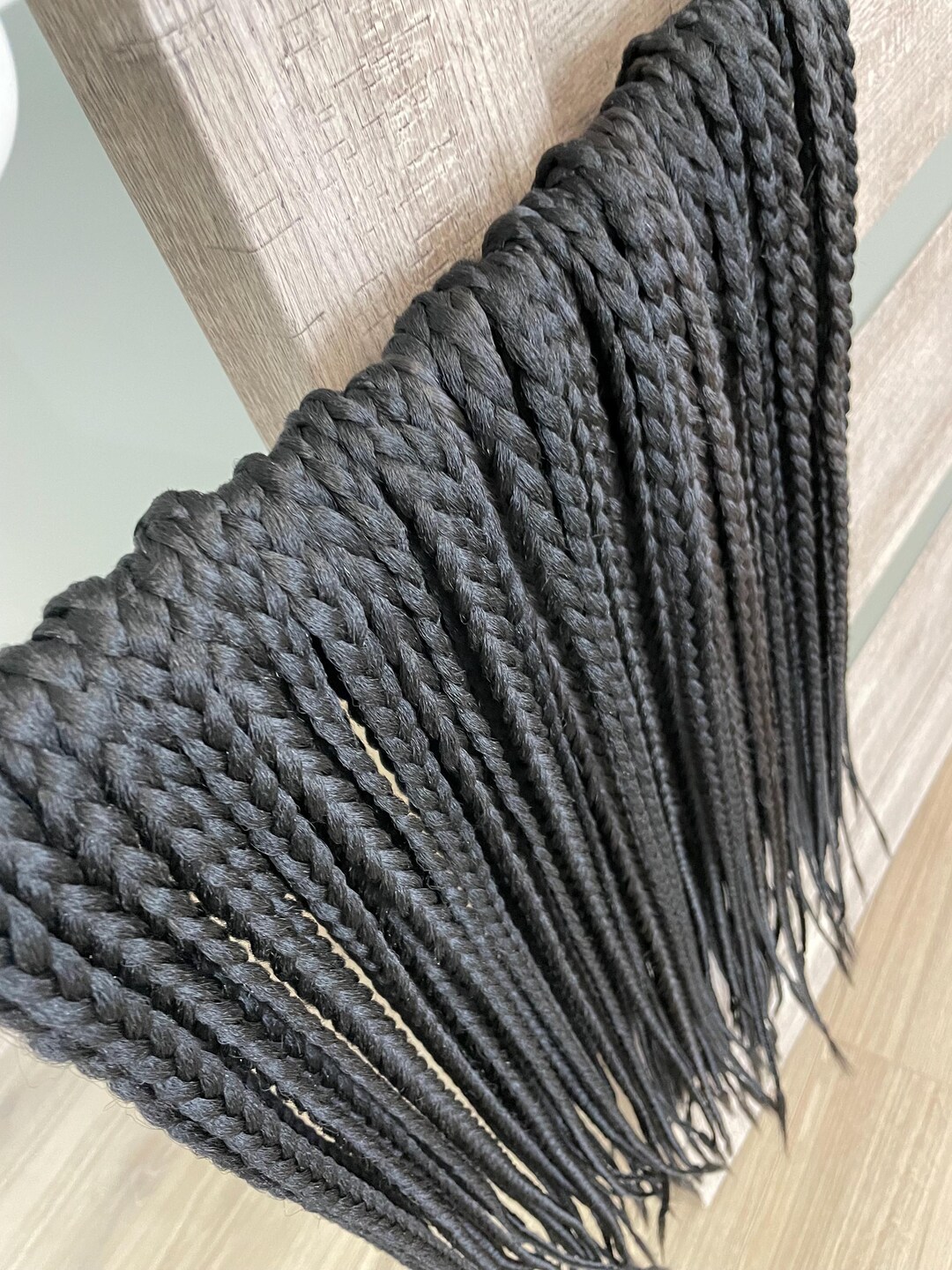 Full Set of Custom Black Braids, Natural Look Synthetic Volume Braids ...