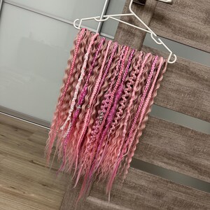 Full Set of Bohemian Crochet Dreadlocks and Pink Textures Breads Pink ...