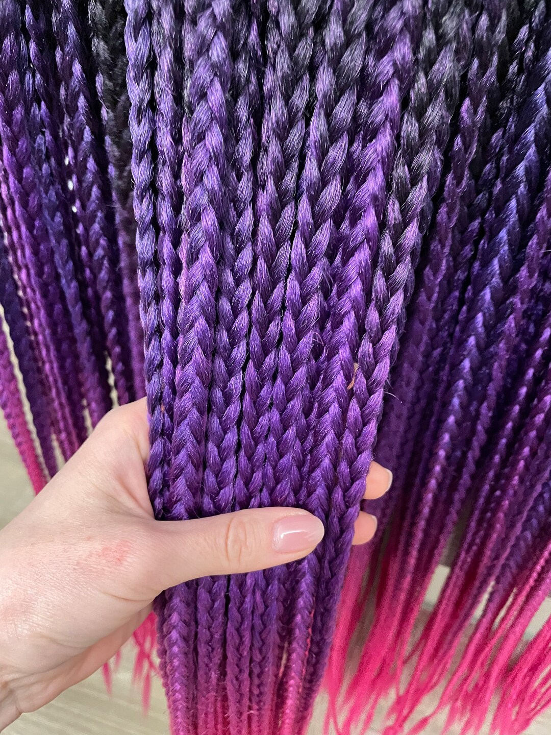 Double Ended Volume Synthetic Violet Braids Natural Look - Etsy