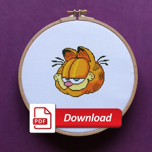 Garfield. Funny PDF Pattern for Easy Own Cross Stitching or Unique Gift ...