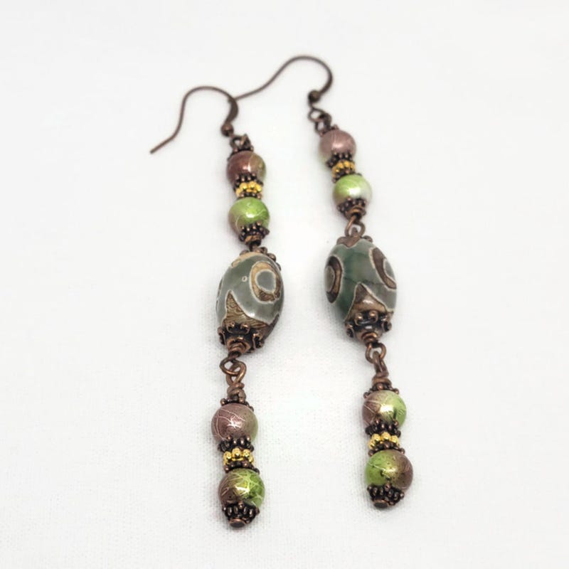 Beaded Dangle Earrings - Etsy