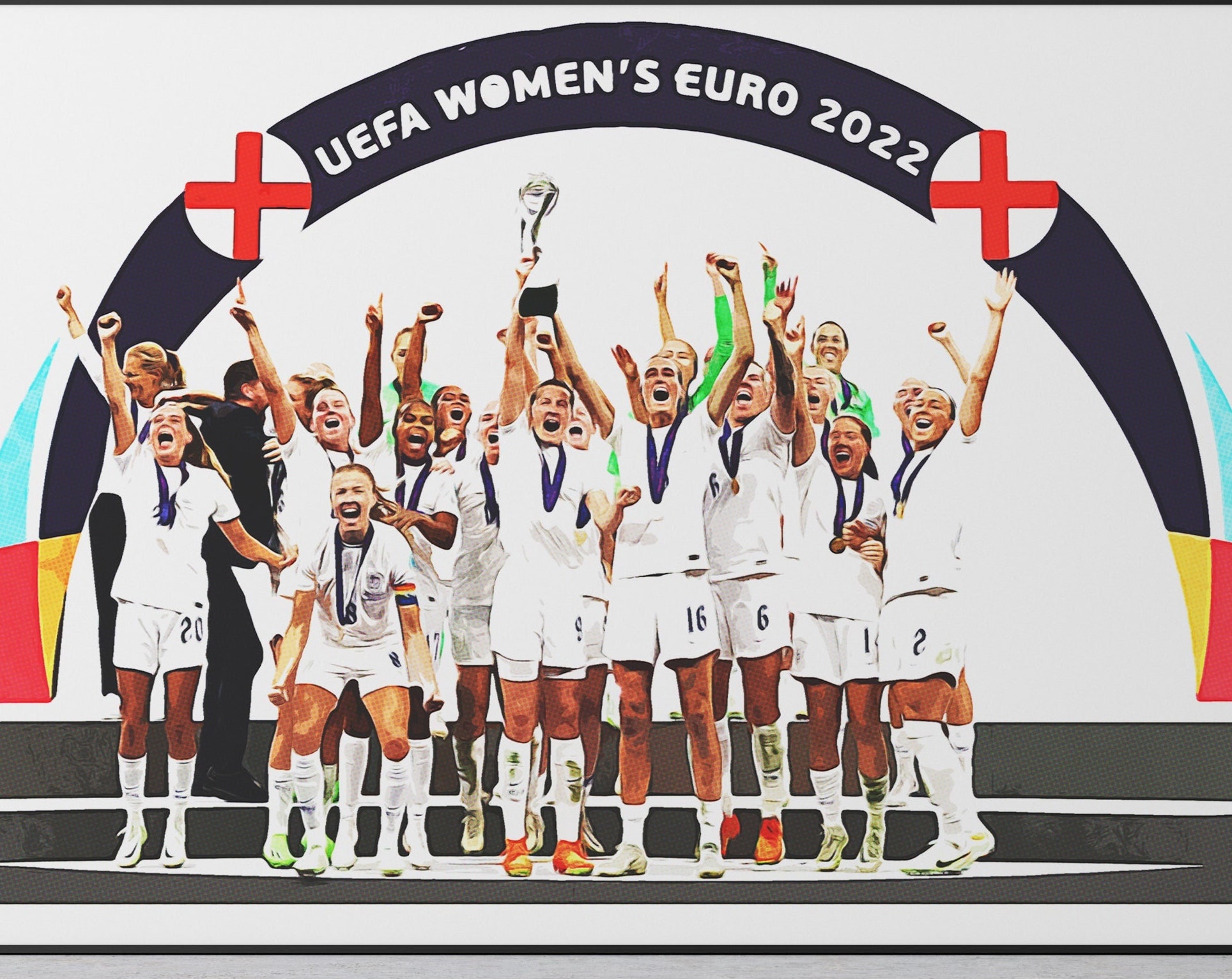England Women's Euro 2022 Poster | Lionesses Trophy Poster | Team Poster