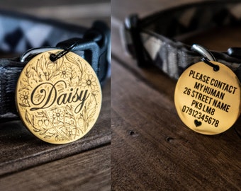 REINFORCED Deeply Engraved Solid Brass Dog Tag, 27mm Round - Etsy