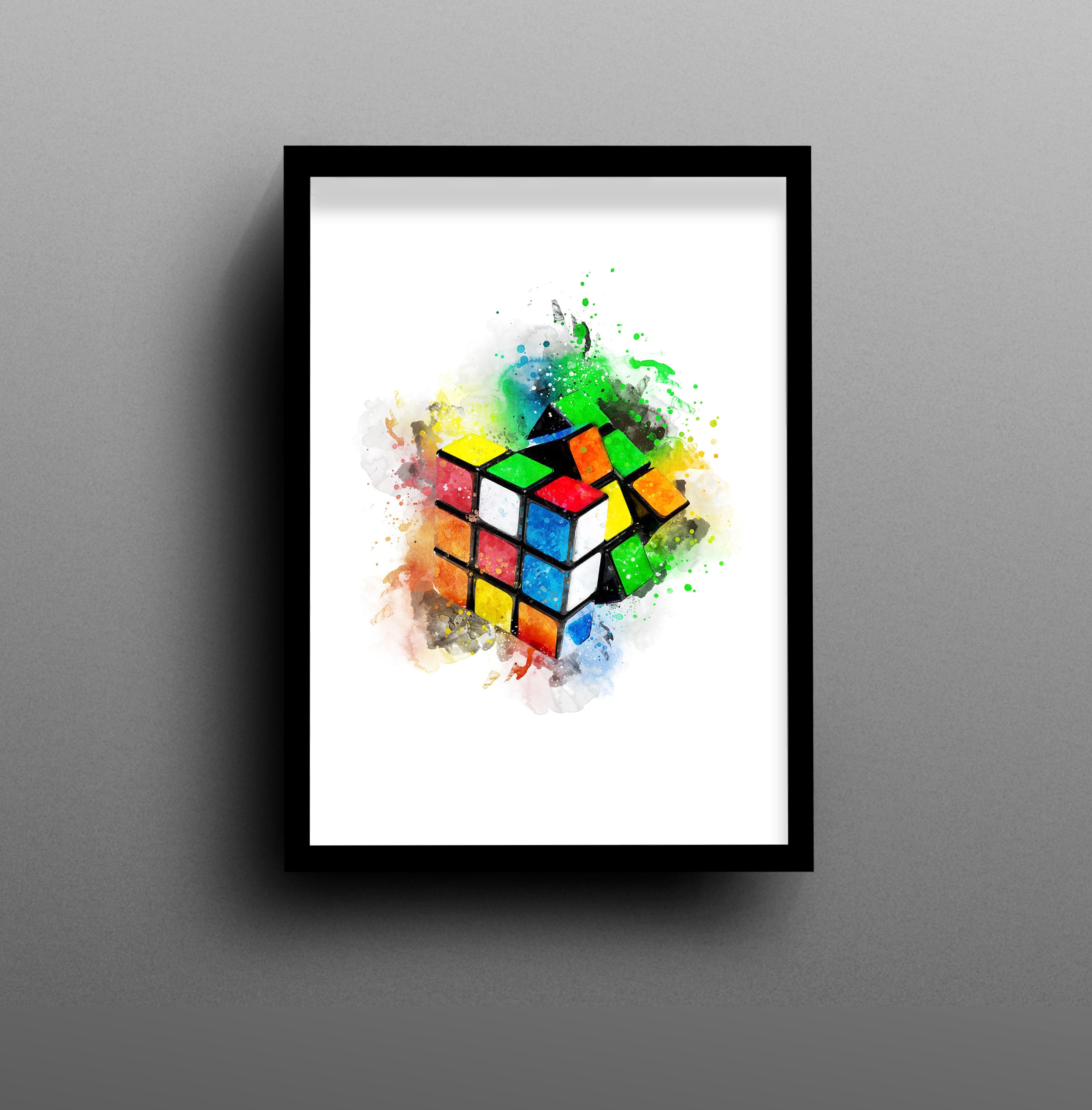 Rubik's Cube | Wall Art Print | A4 | A3 | UK Ref Printable DIGITAL ...
