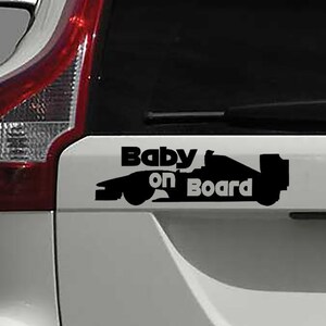 Baby on Board F1 Car Style Sticker | Racing Car Vinyl Sticker - Etsy