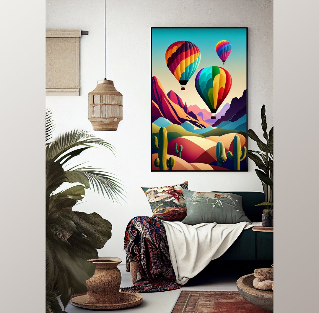 Hot Air Balloons Poster Wall Decor Travel Wall Art Print Ref 328 - Etsy