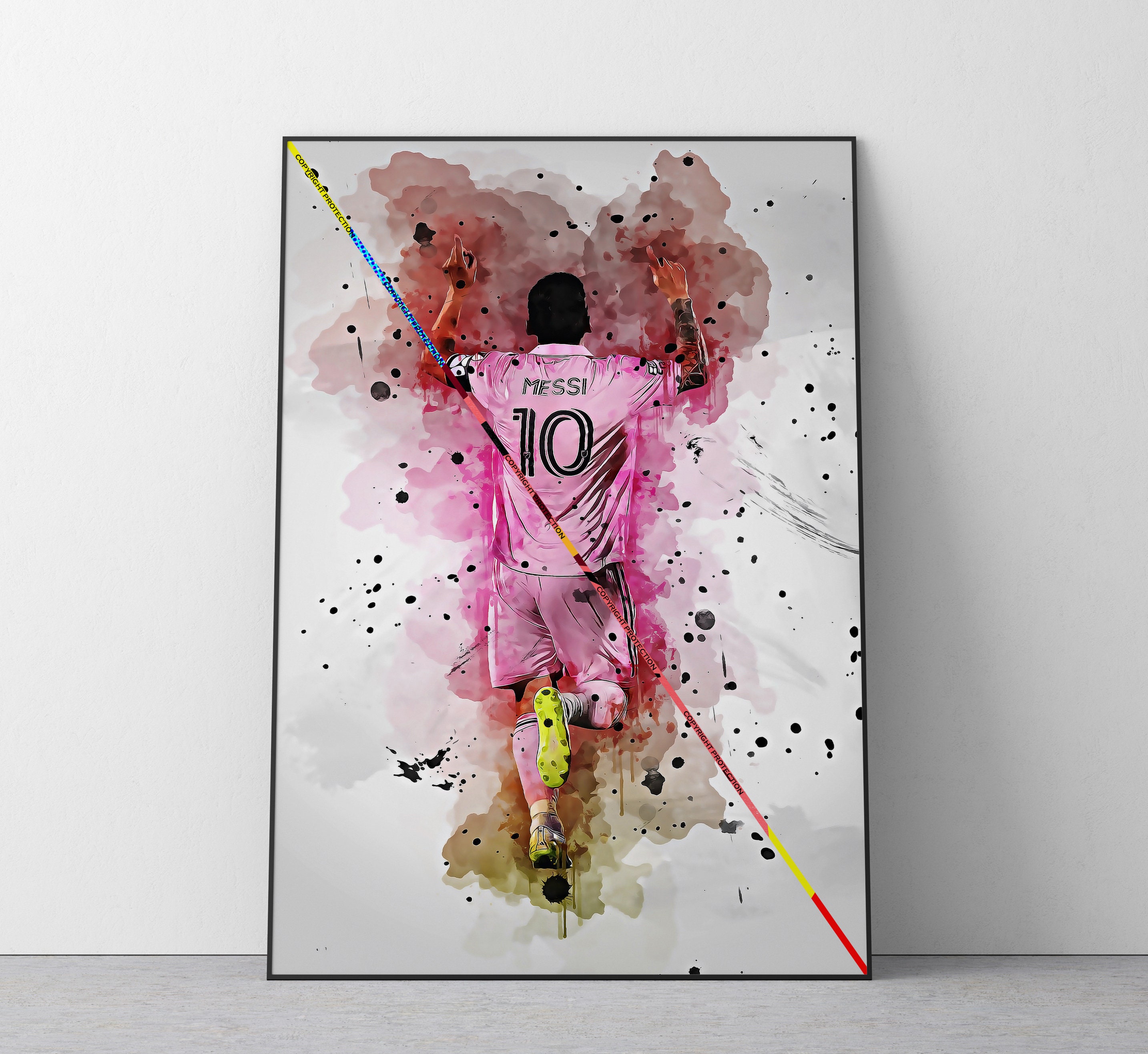 Lionel Messi Inter Miami Poster Football Wall Art Print Ref 412 - Etsy