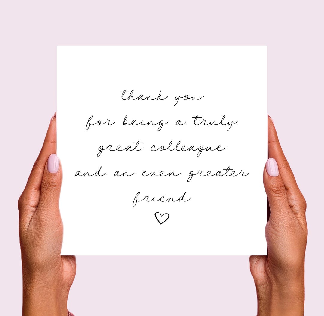 Colleague Thank You Card | Leaving Card | Simple Thank You Card ...