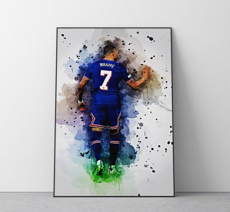 Kylian Mbappé Poster Football Wall Art Print Ref 304 - Etsy