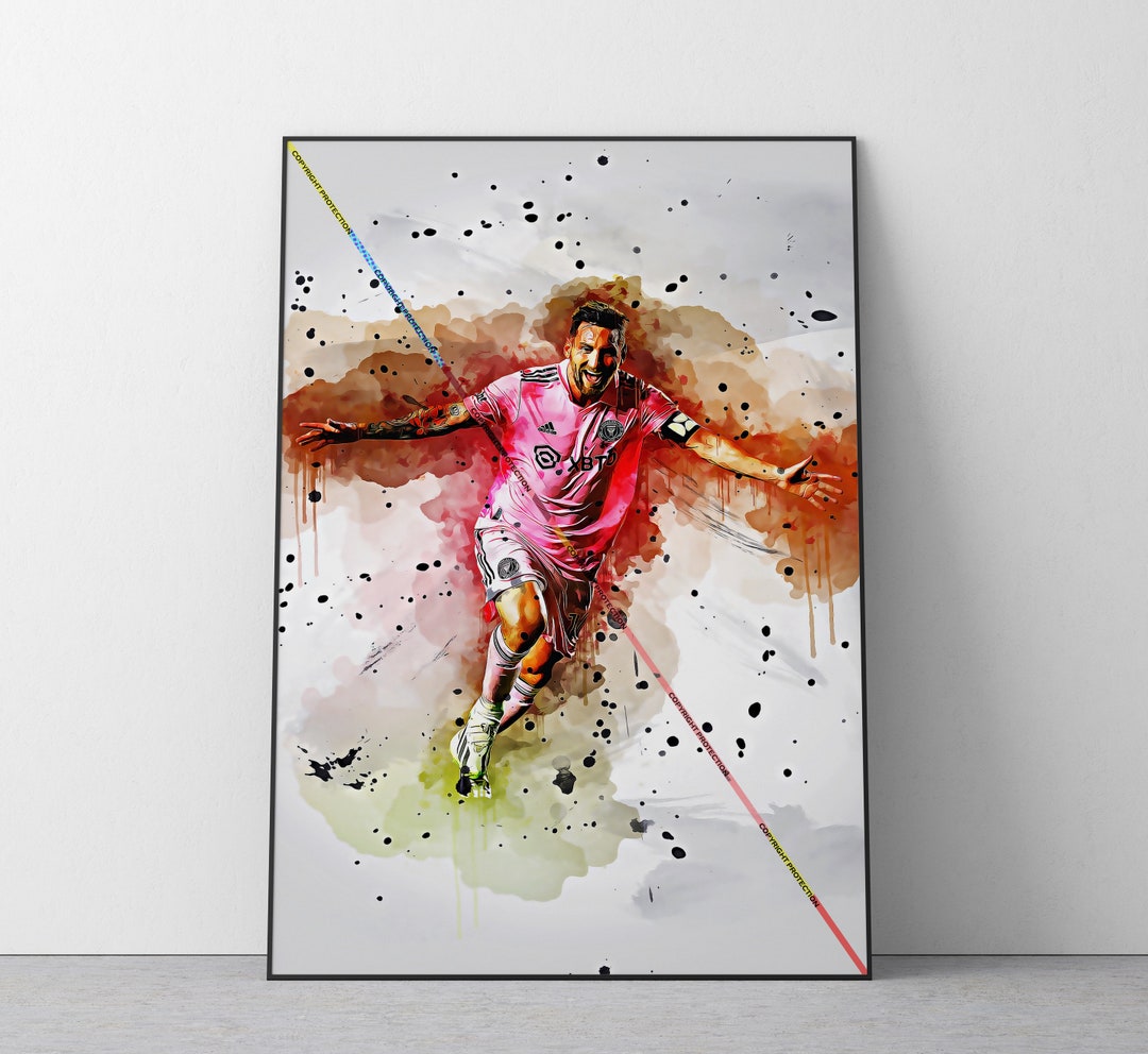 Lionel Messi Inter Miami Poster | Football Wall Art Print | Ref #413 - Etsy