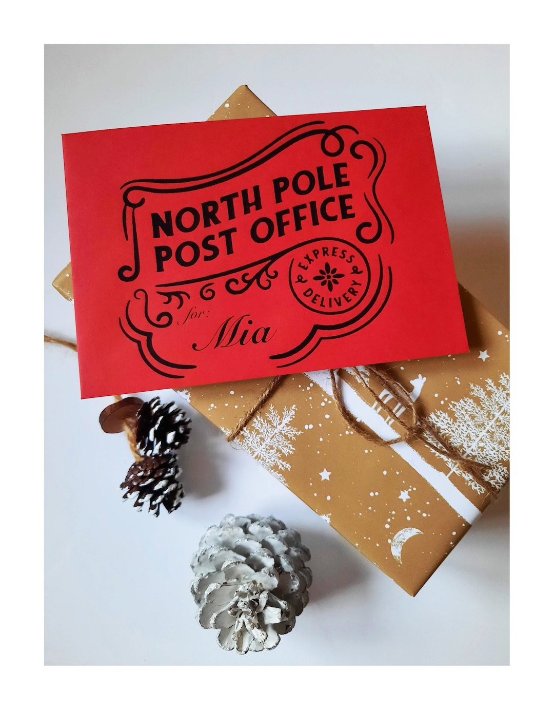 Personalised Christmas Envelope North Pole Post Office Gift Envelope ...