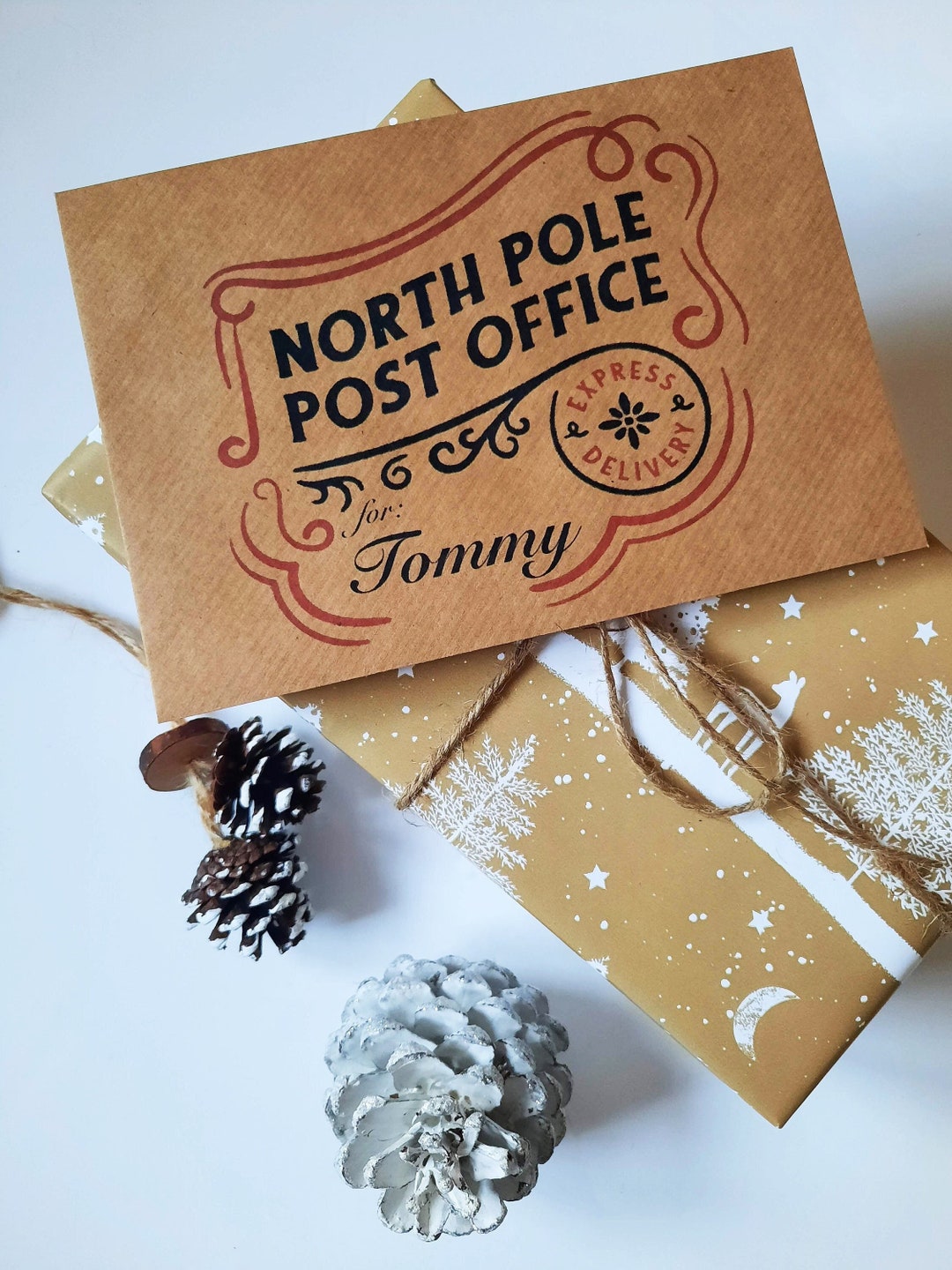 Personalised Christmas Envelope North Pole Post Office Gift Envelope ...