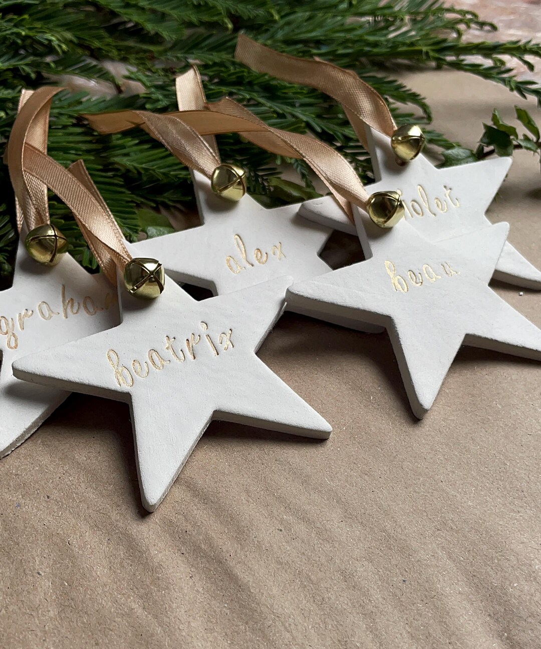Personalized Clay Star Christmas Ornament | Christmas Tree Decoration ...