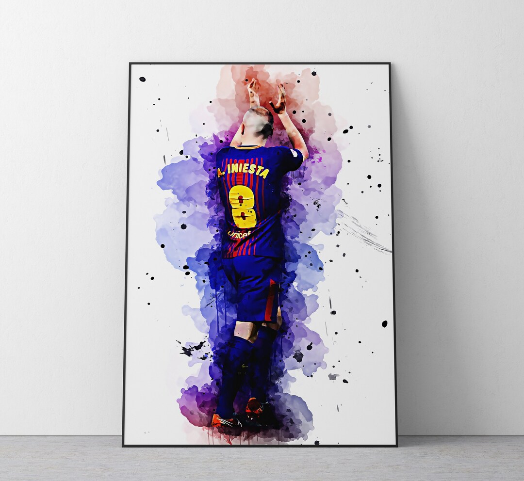 Andres Iniesta Poster Football Wall Art Print Ref 350 - Etsy