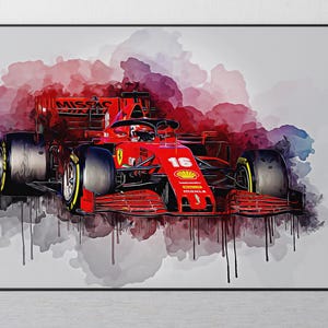 Ferrari F1 Car Poster: Formula One Racing Art Print Ref #172 - Etsy