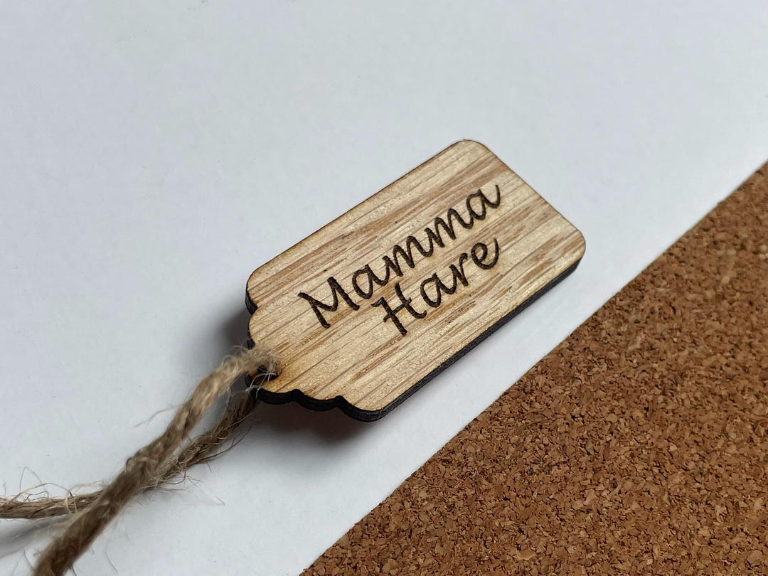 Engraved Wooden Oak Gift Tag: Personalized Rectangle Keepsake, Business ...