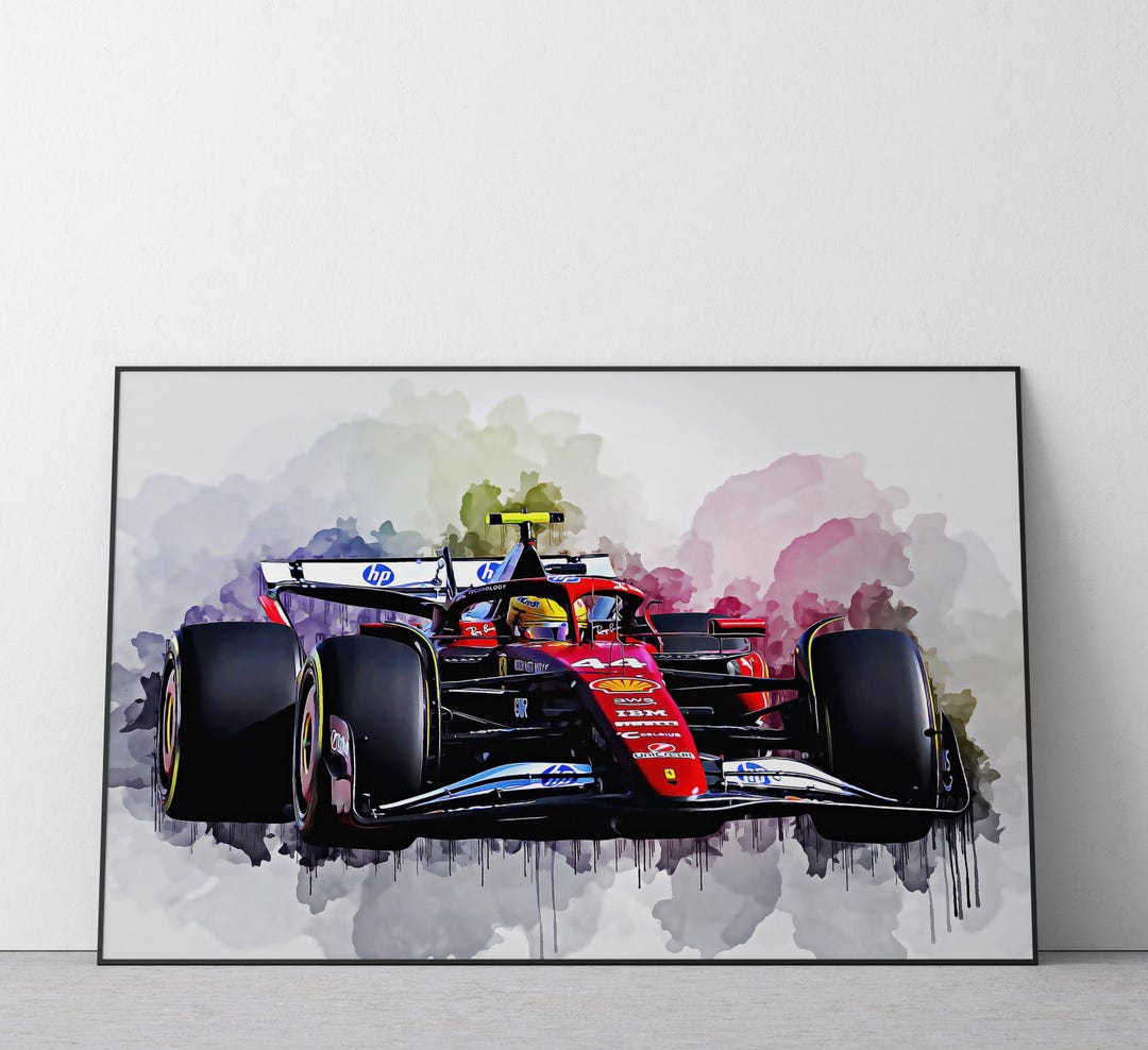 Lewis Hamilton Ferrari Poster | Framed / Unframed | Ferrari F1 Print ...