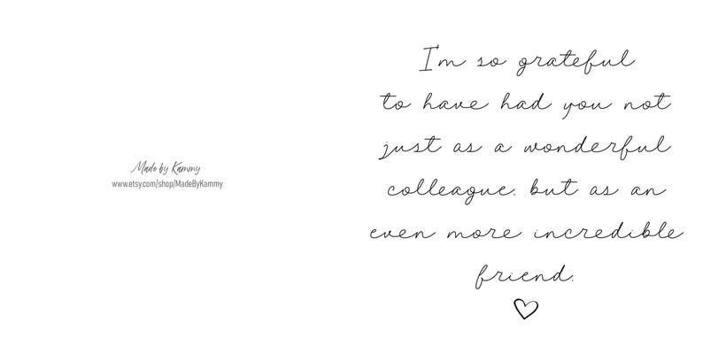 Personalized Colleague Thank You Card: Farewell Gift Ref #686 - Etsy