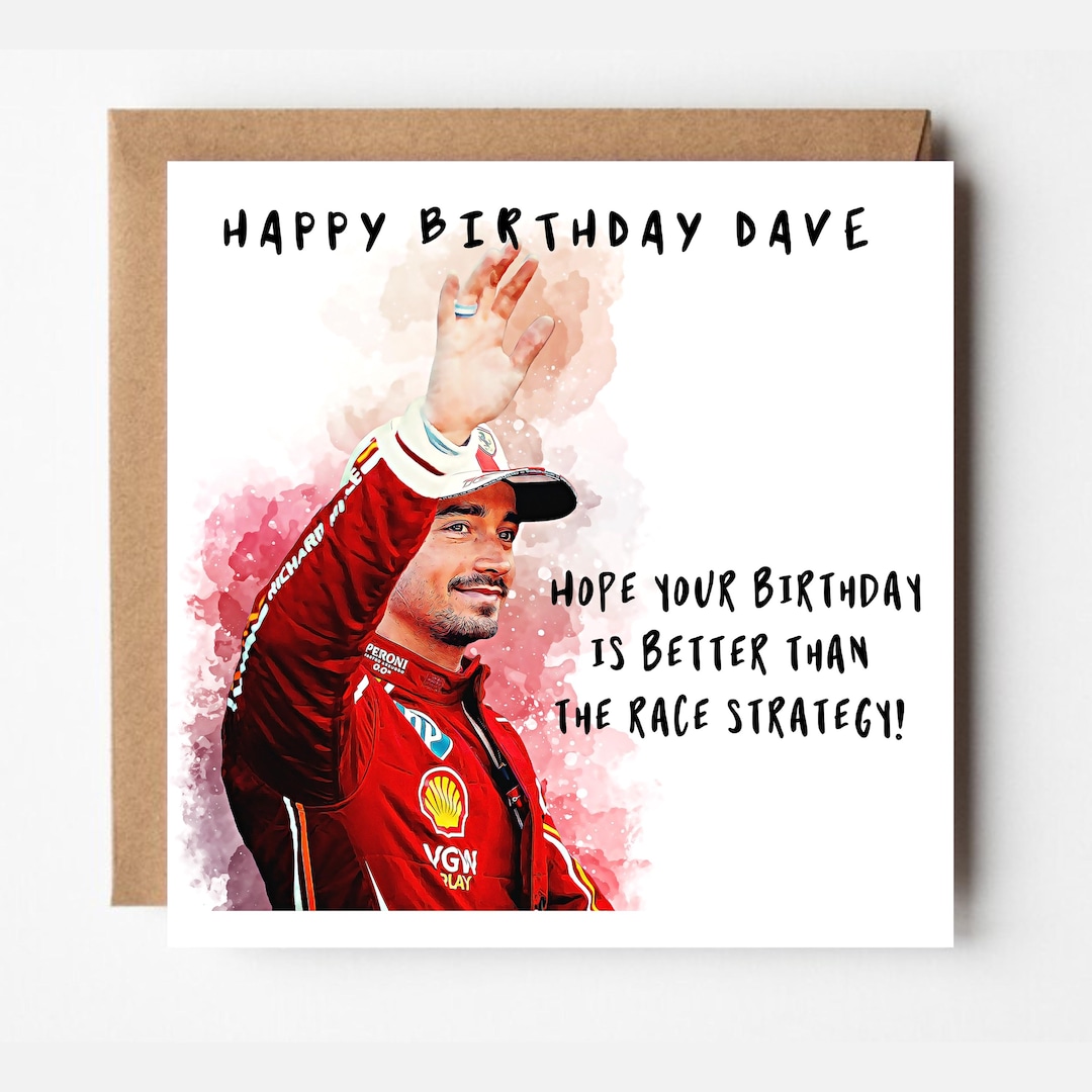 Personalised Charles Leclerc Birthday Day Card | Free Envelope | Ref ...