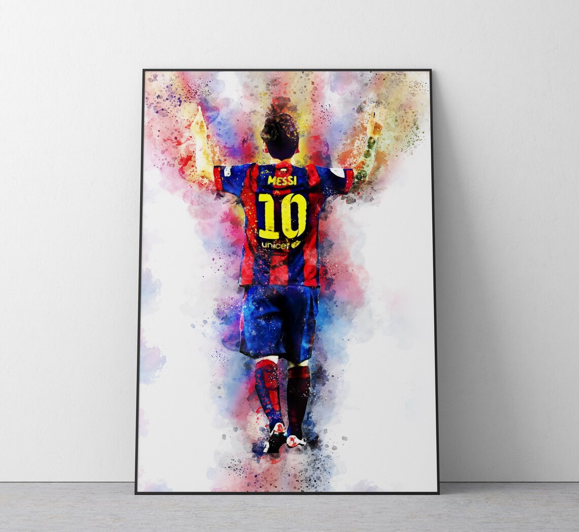 Lionel Messi Poster | Football Wall Art Print | A4 | A3 | UK Ref #105 ...