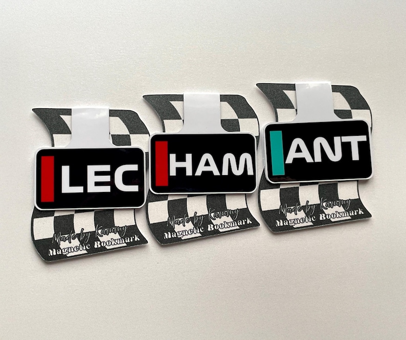 F1 Magnetic Bookmarks , F1 Driver Name Page Marker - Etsy