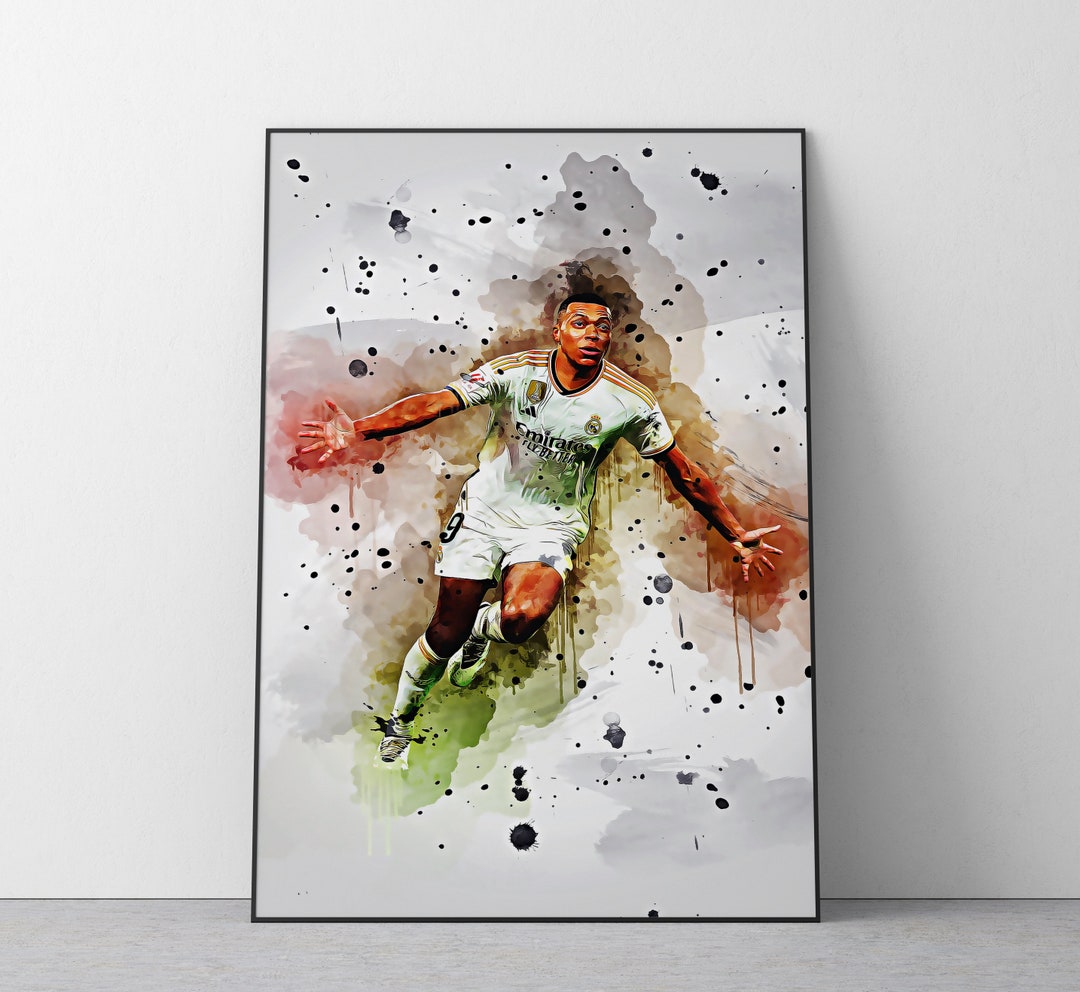 Kylian Mbappé Real Madrid Poster | Football Wall Art Print | Framed ...