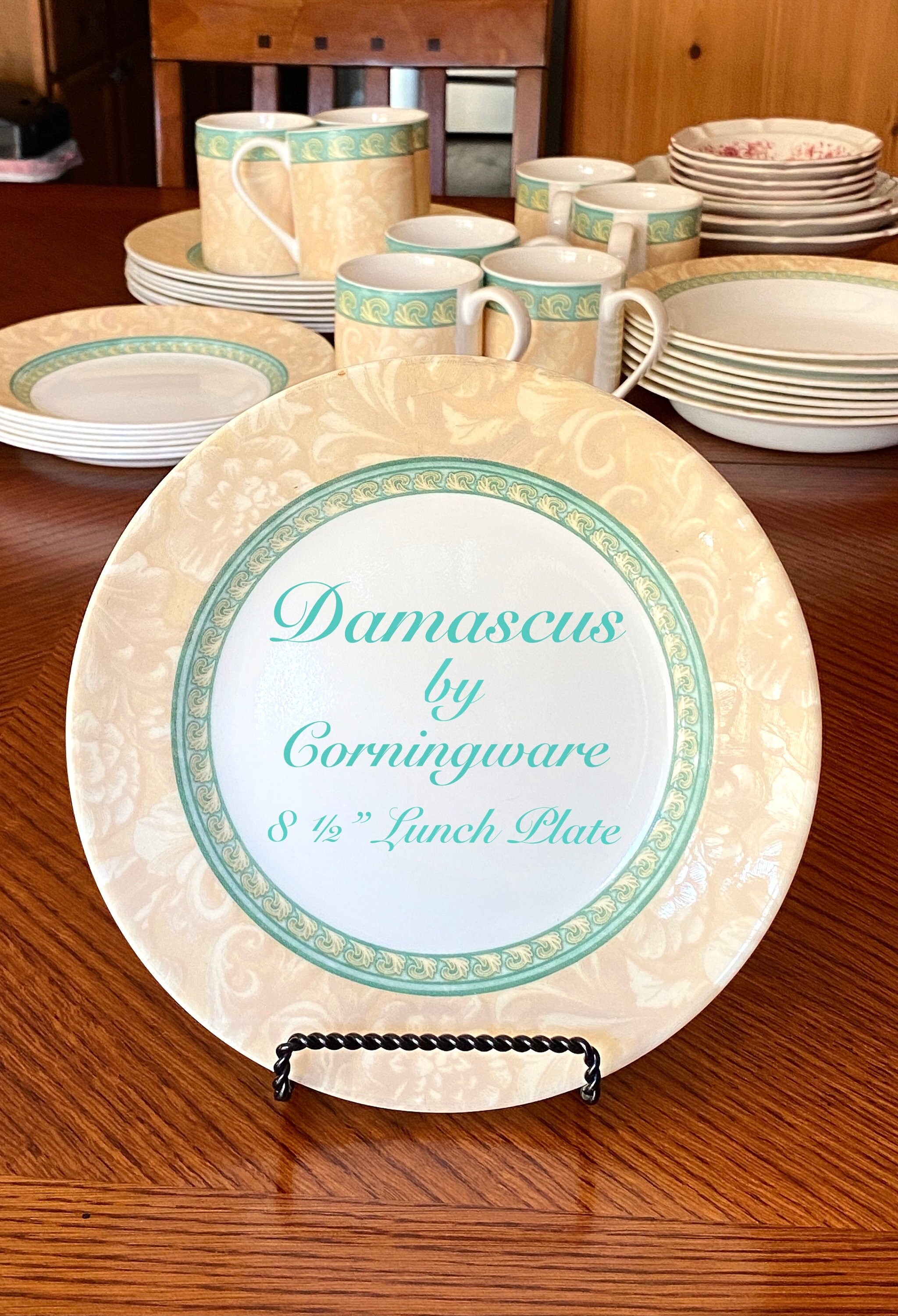 Corelle / Corningware Luncheon / Salad Plates, Damascus Pattern ...