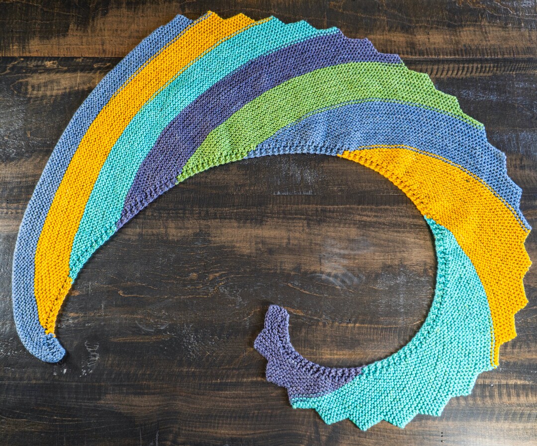 Fibonacci Scarf, Asymmetrical Hand Knit - Etsy