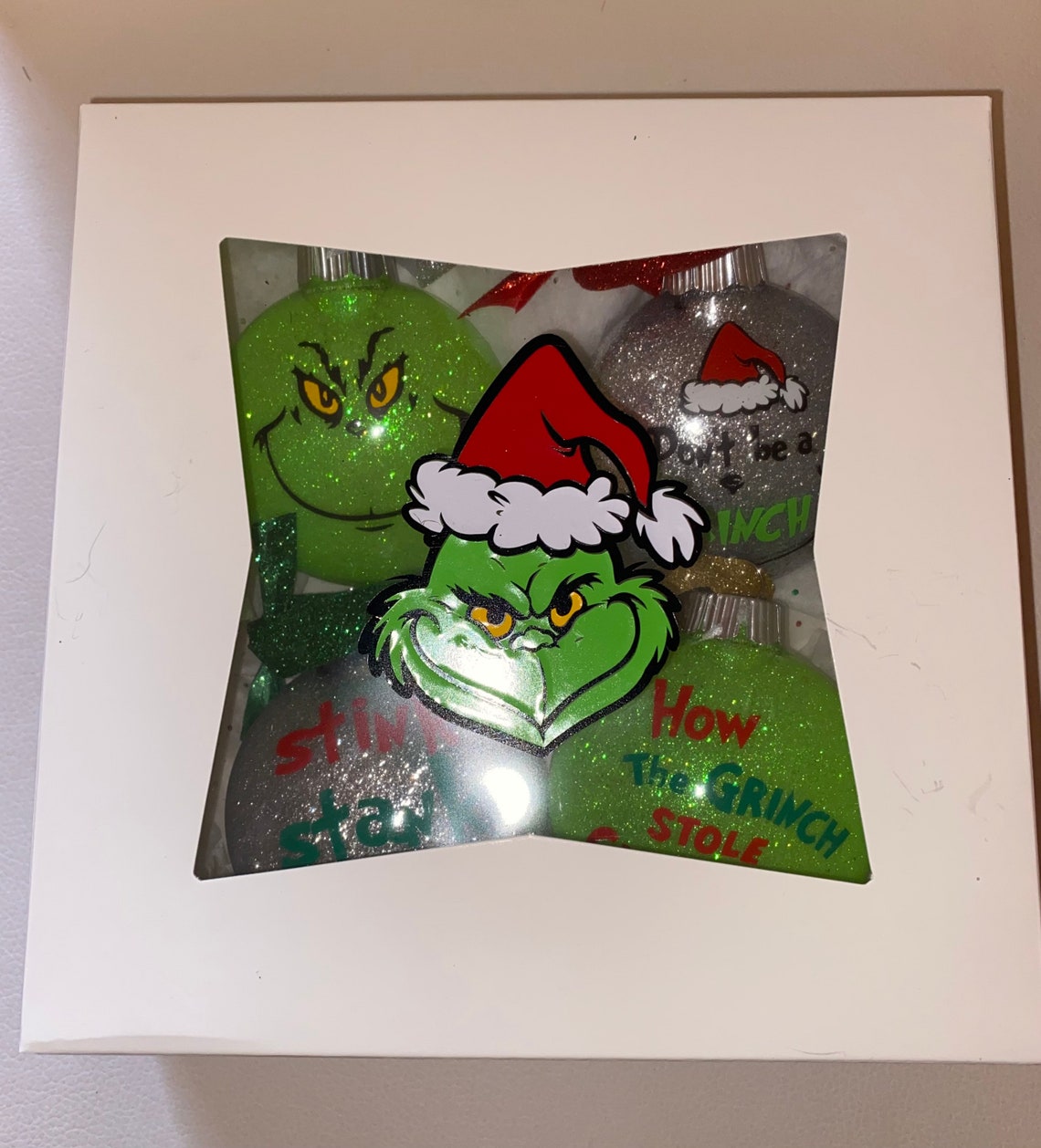 Grinch Inspired Ornament Set - Etsy