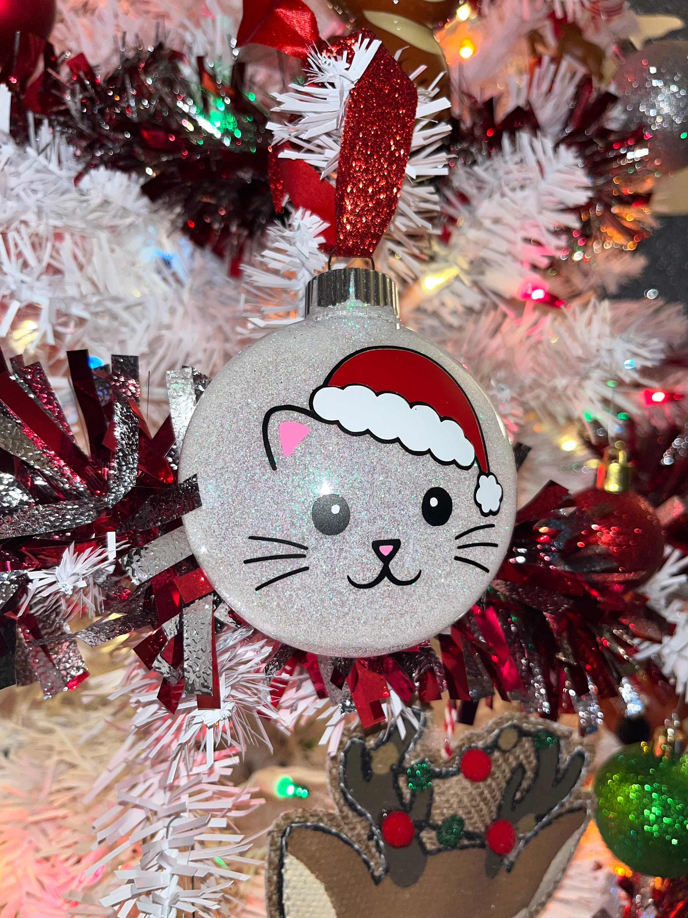 Meowy Christmas Cat Theme Ornament Set of 4 - Etsy