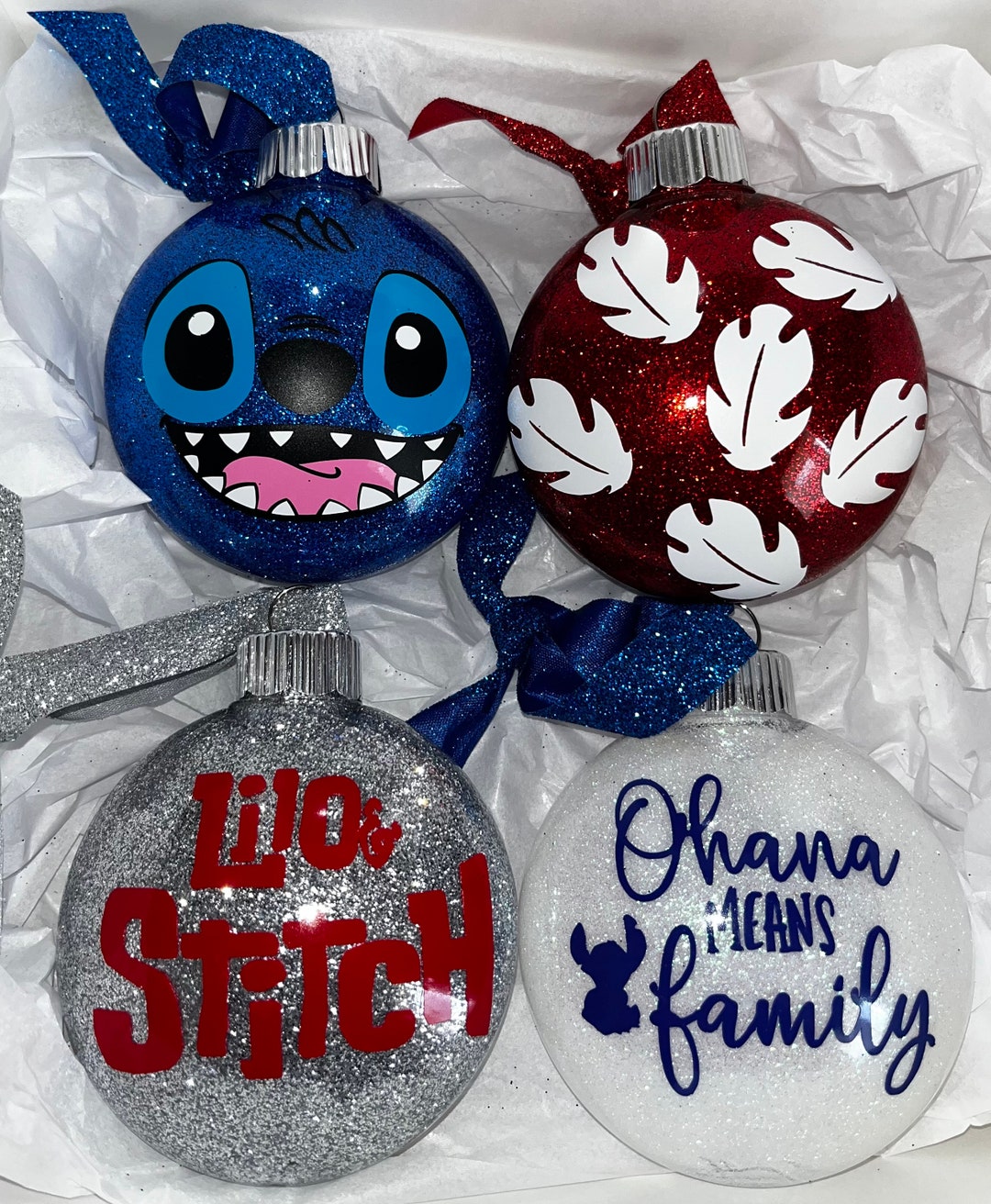 Custom Made Stitch & Lilo Ornament Set - Etsy
