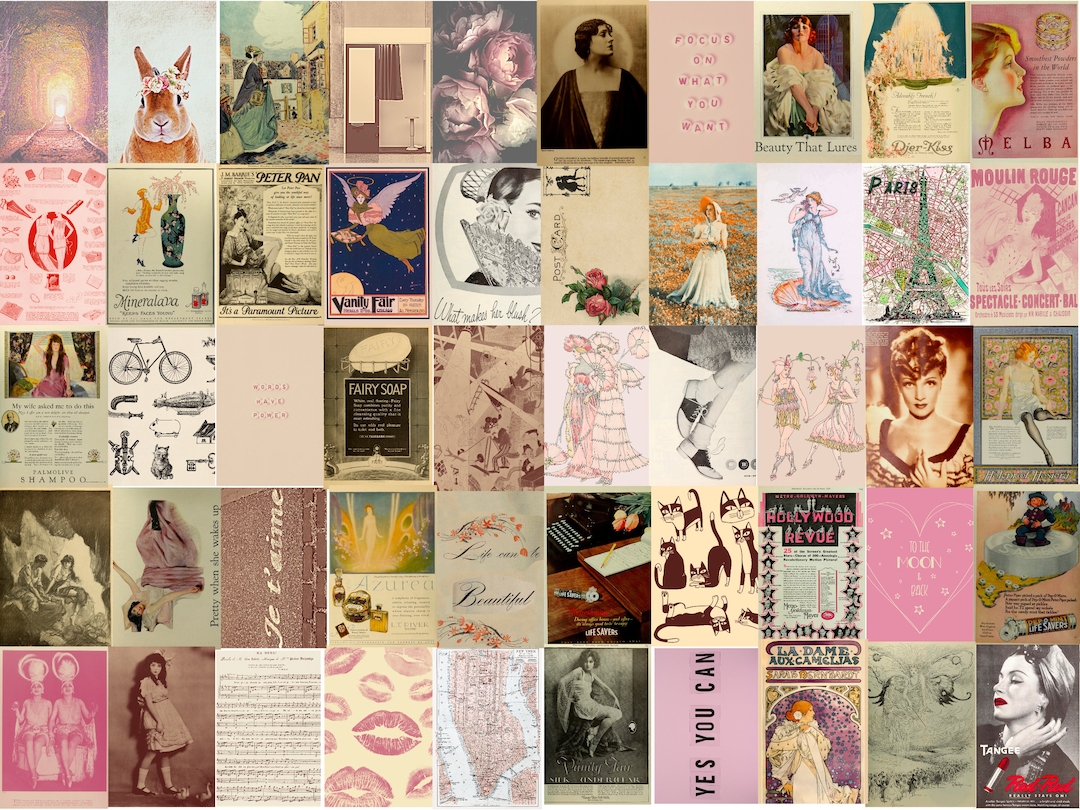 Coquette Wall Collage Kit Soft Pink Coquette Posters Coquette Wall ...