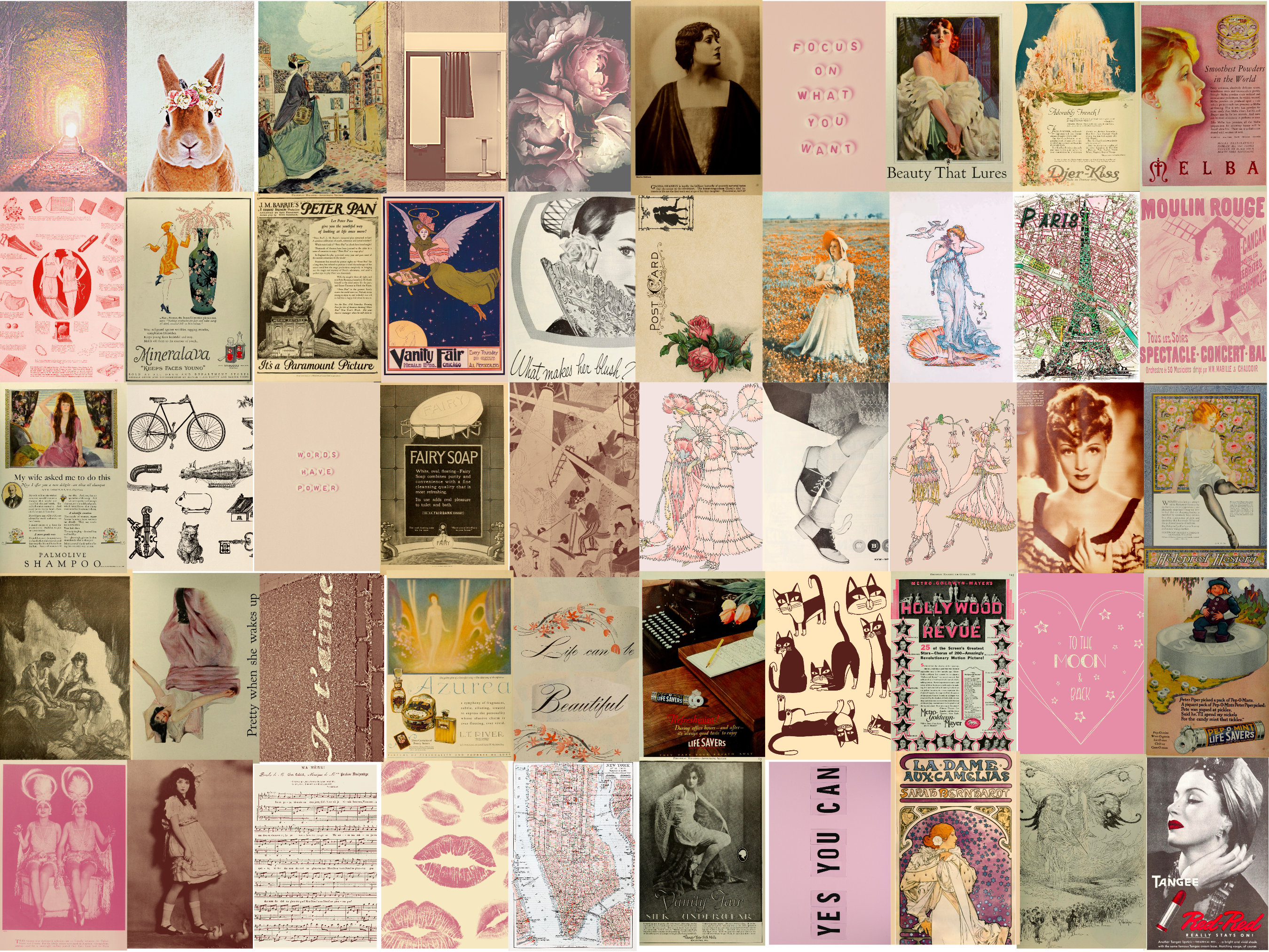 Coquette Wall Collage Kit Soft Pink Coquette Posters Coquette Wall ...