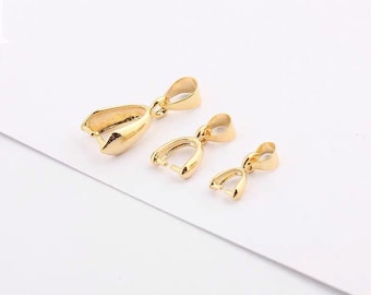 14k Gold Pinch Bail | Etsy