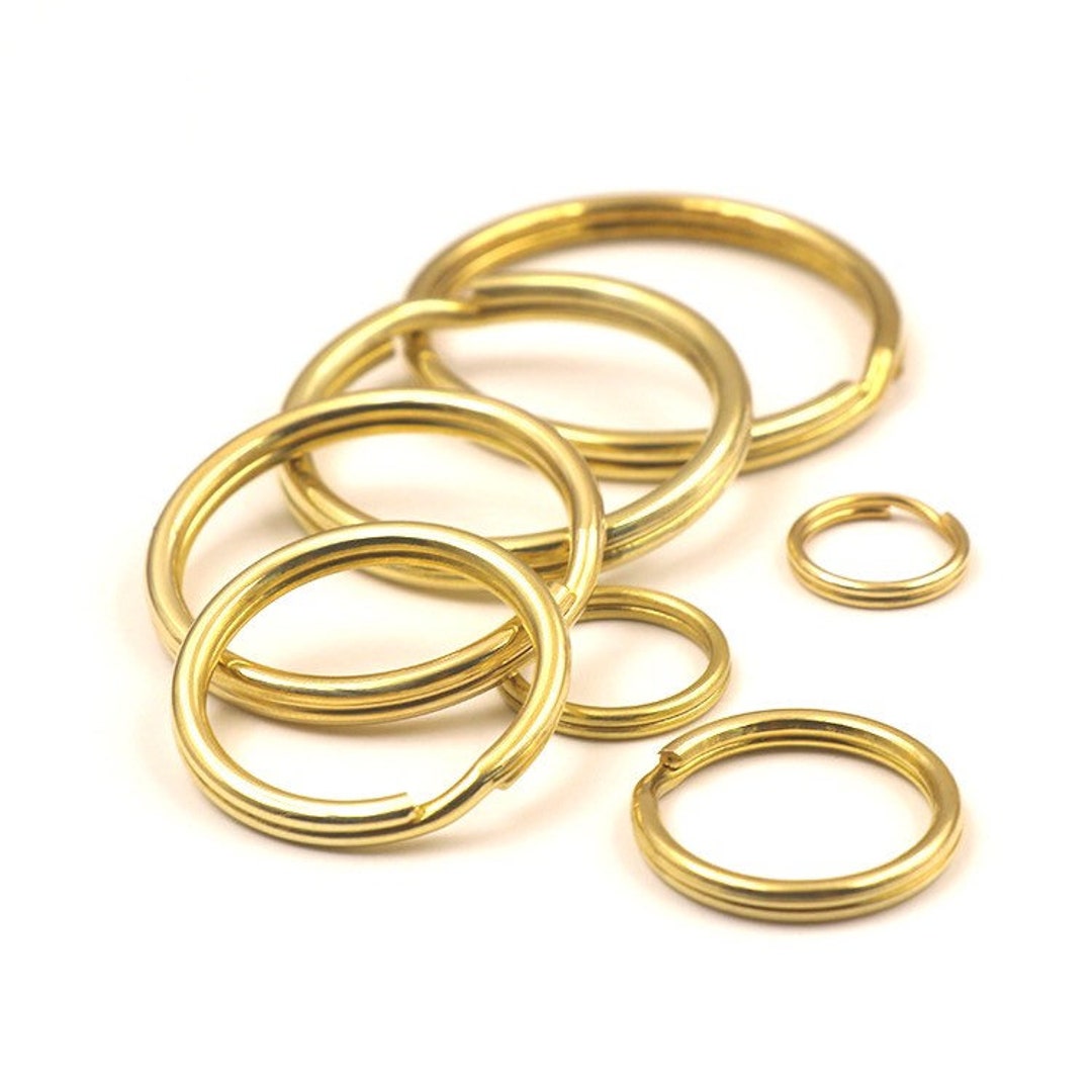 10PCS, Solid Brass Key Ring, Round Edged Double Split Ring, Metal Split ...