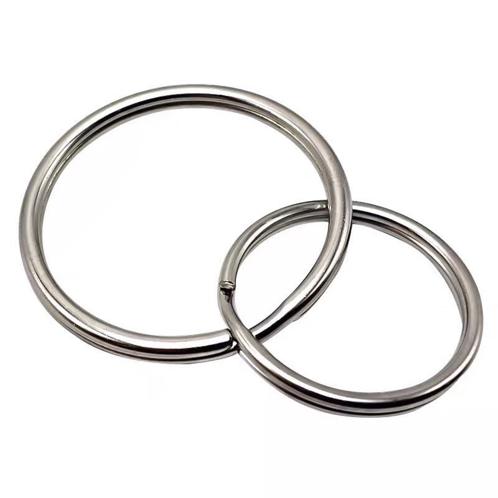 Stainless Steel Round Edged Double Split Keyring Split Ring | Etsy