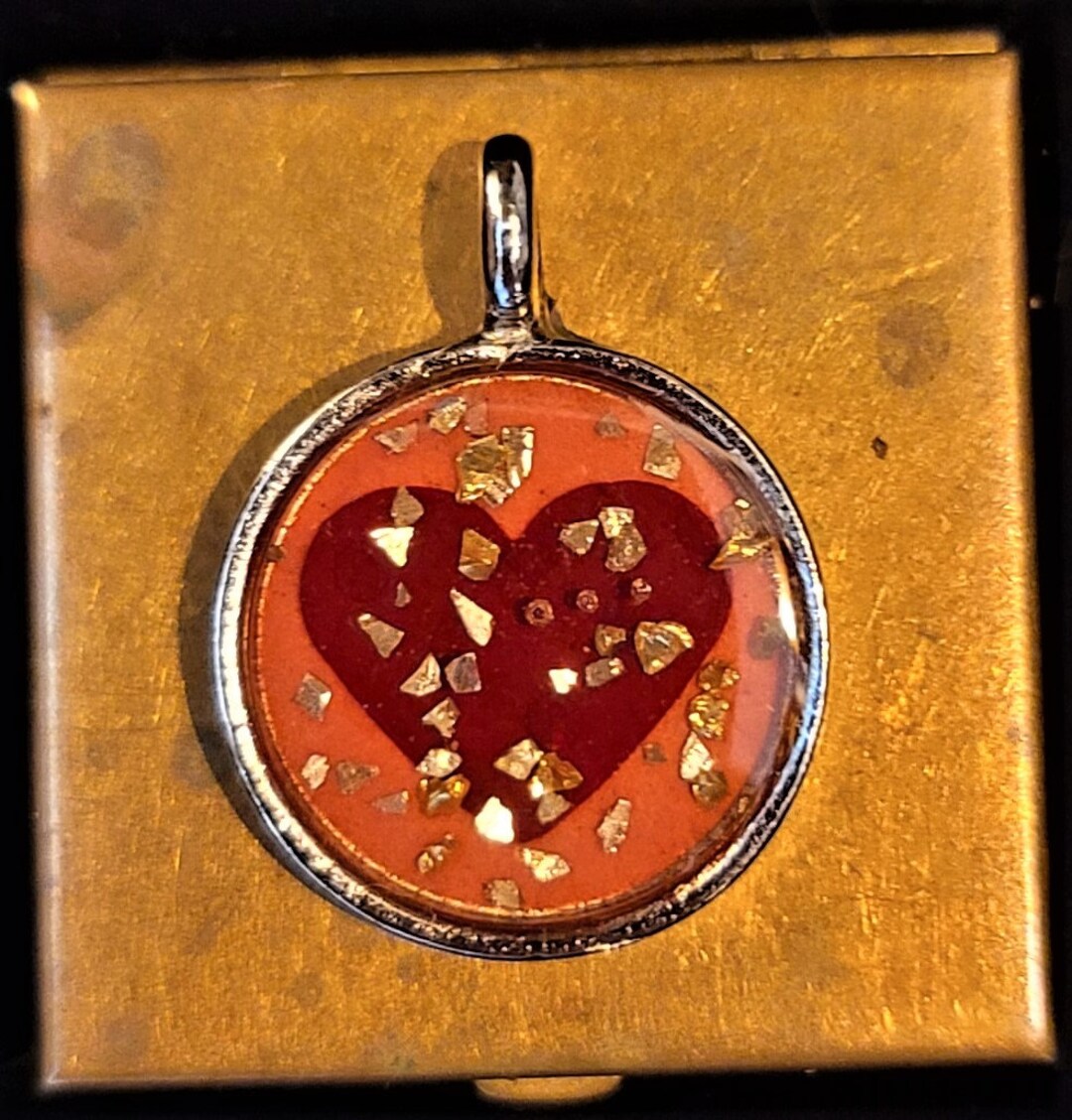 Resin Pendant With Papercraft Heart - Etsy