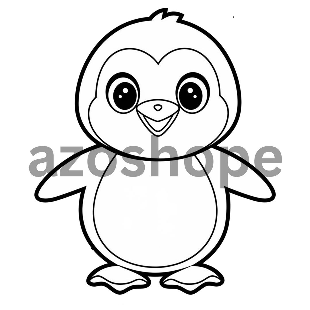 Bold and Easy Coloring Animal Pages for Kids - Owl, Elephant, Penguin ...
